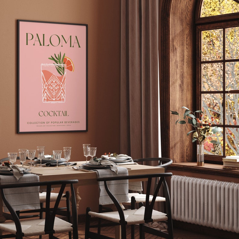 Paloma Cocktail Poster - Etsy