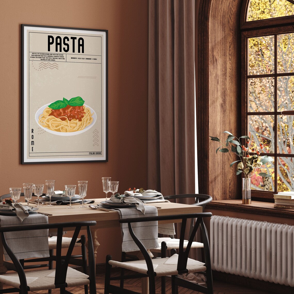 Pasta Poster World Cuisine Poster Collection Kitchen Poster Restaurant ...