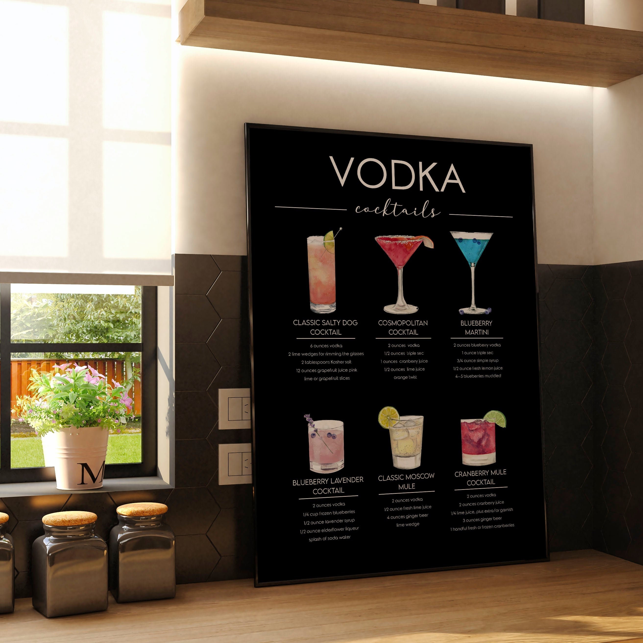 Vodka Cocktails Cocktail Poster - Etsy