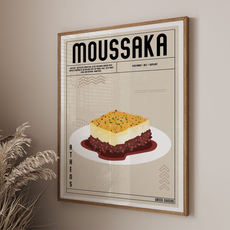 Mussaka Poster World Cuisine Poster Collection Kitchen Poster ...