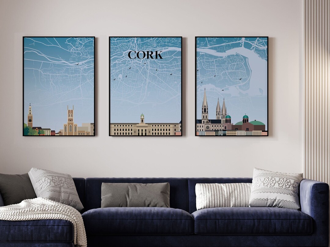 Cork Travel Posters Triptych - Etsy