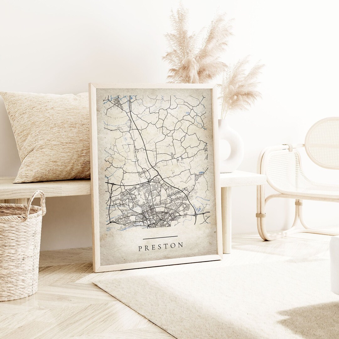 Preston Poster, City Map Poster 12 Unique Styles Available - Etsy