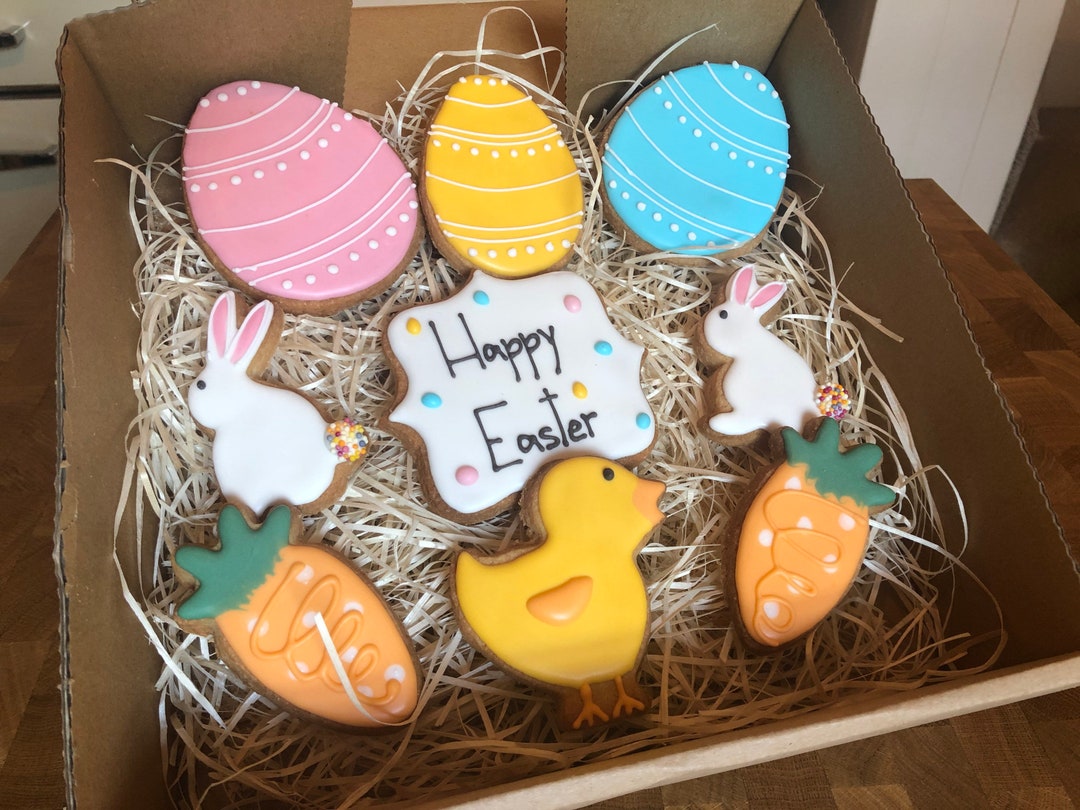 The Easter Cookie Box Made to Order Gift Iced Biscuits Easter Eggs ...
