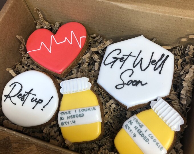 The Get Well Soon Cookie Box - Made to Order - Gift - Iced Biscuits ...