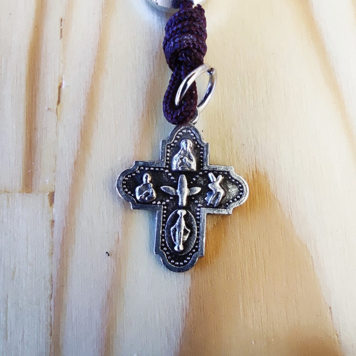 Scapular Medal and 4 Way Cross Pocket Rosary Catholic | Etsy