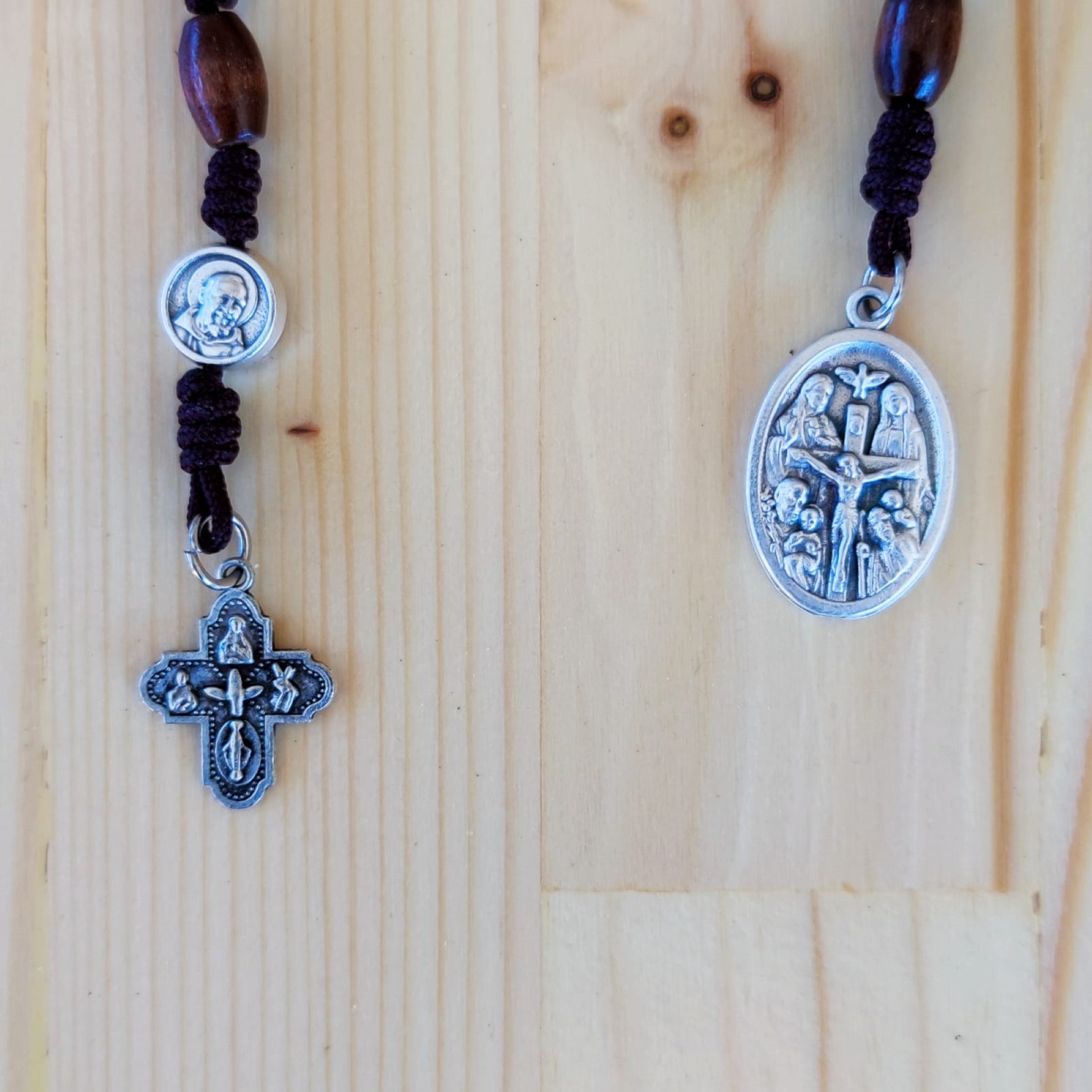 Scapular Medal and 4 Way Cross Pocket Rosary Catholic - Etsy
