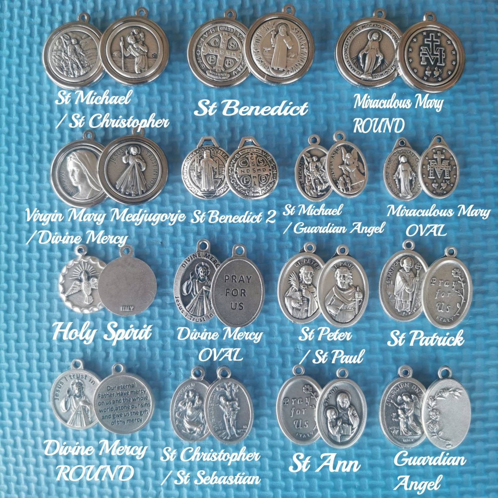 Religious Cross Necklace, Chain Necklace, Catholic Holy Medal, Mens ...