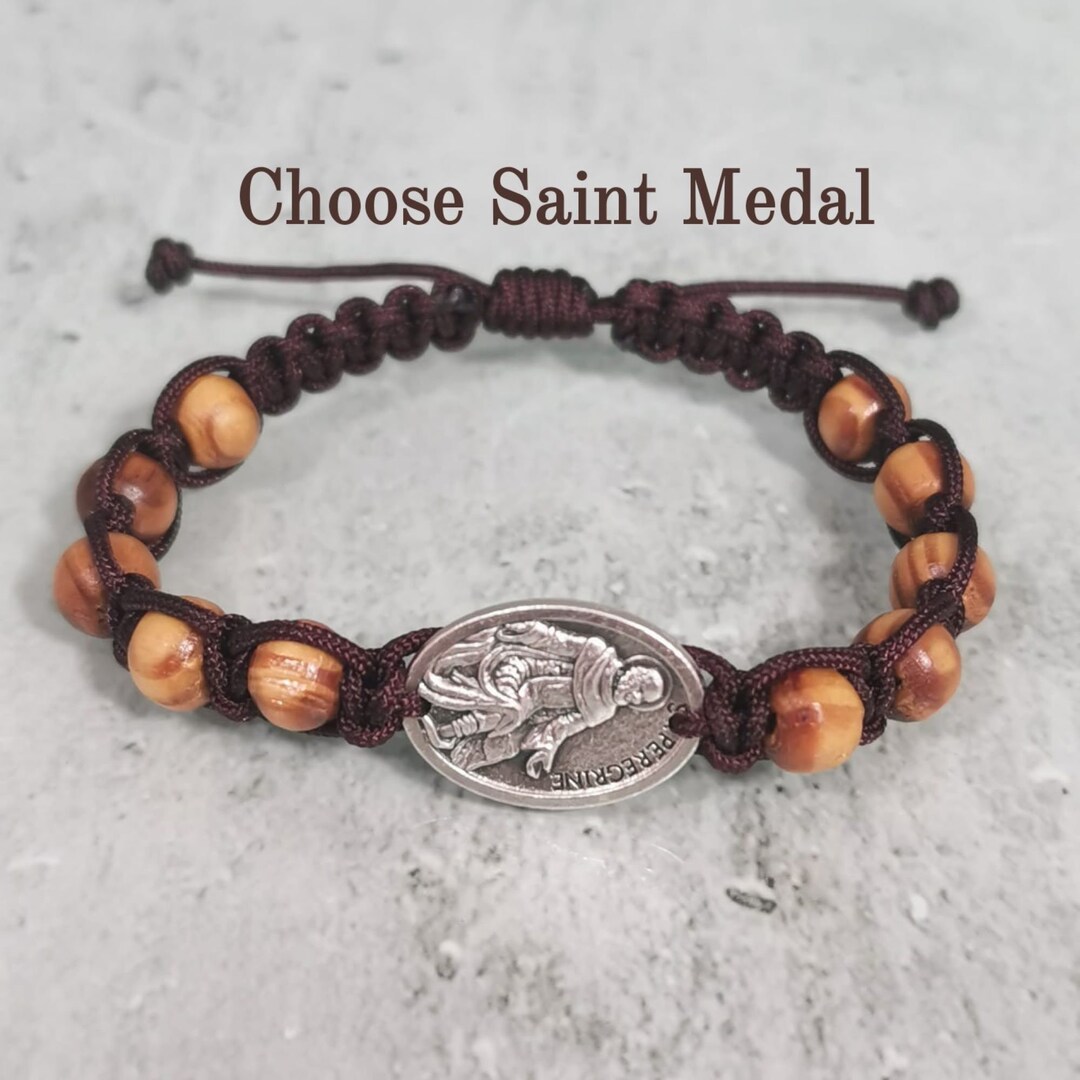 Wooden Beads Catholic Protection and Blessing Holy Bracelet - St ...