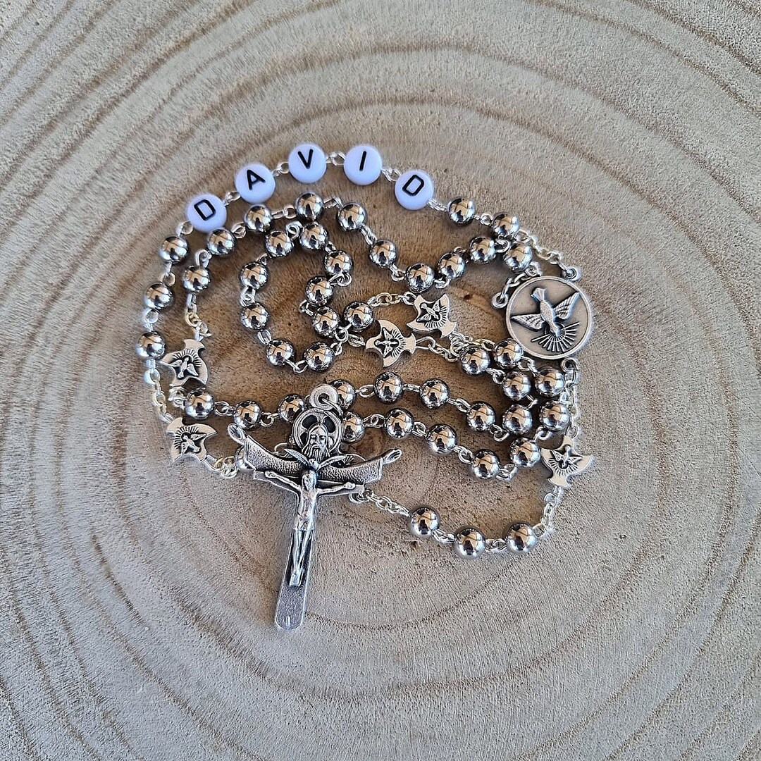 Personalized First Communion Rosary Boys - Confirmation Rosary - Holy ...