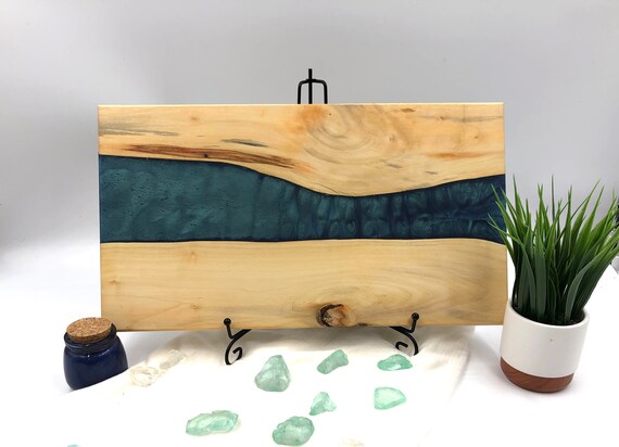 Home & Living Wood Resin Cutting Board 13.75x9.5 Resin Charcuterie ...