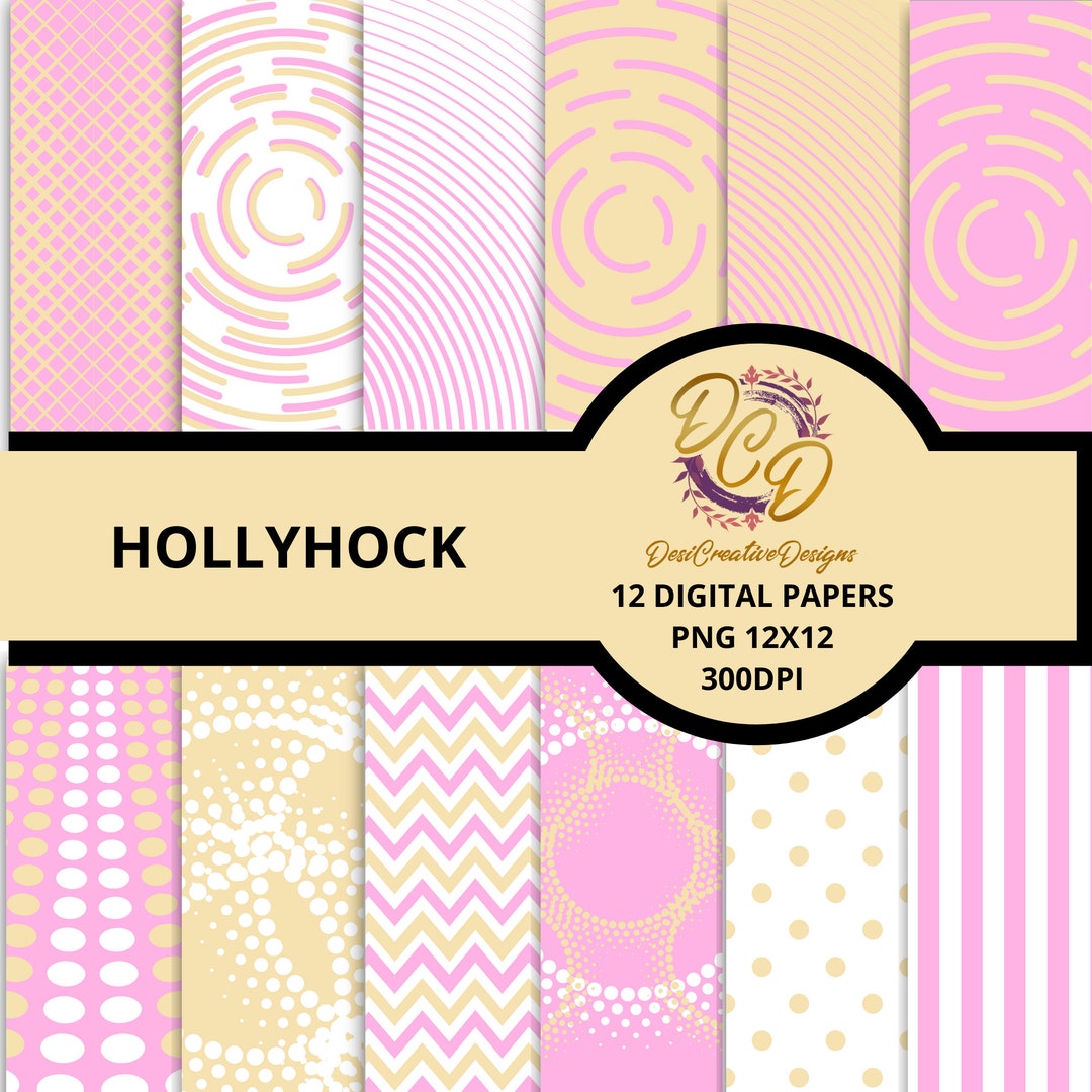 Digital Scrapbook Paper Set, Printable, Background, Hollow Hook Pink, 1 ...