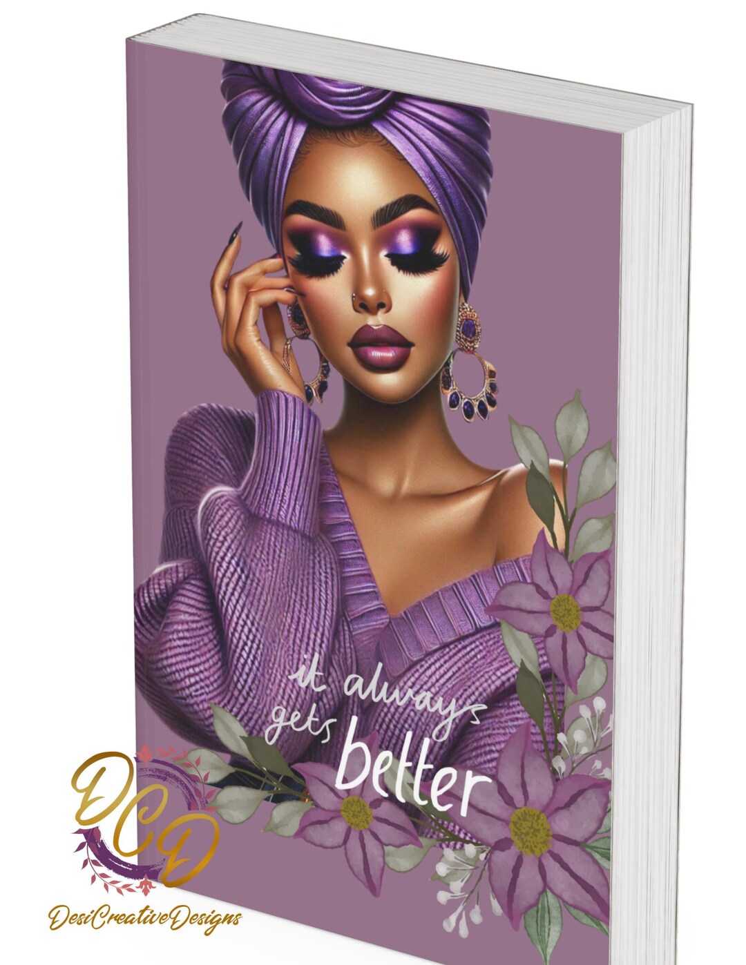 Purple Floral Affirmation Journal & Planner: Printable Self-care ...