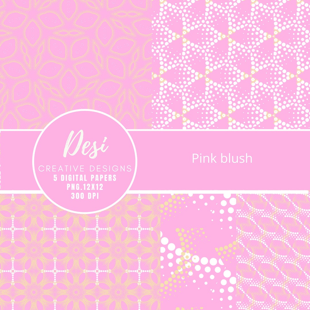 PINK PLUSH Scrapbook Digital Paper, Printable Download, Background ...
