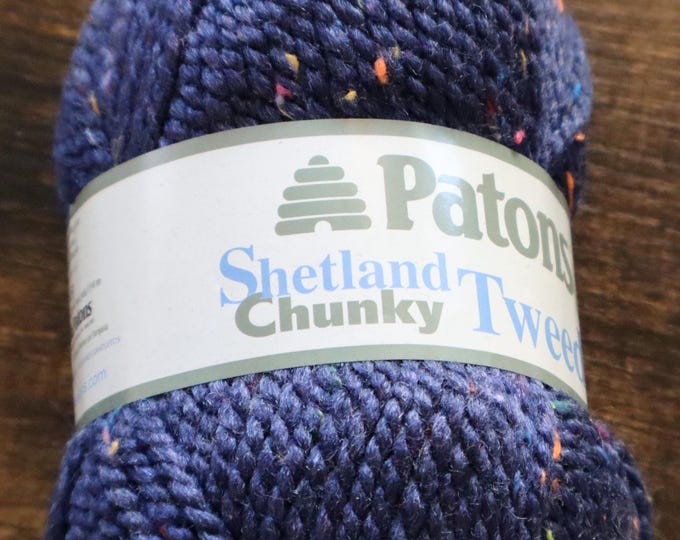 Patons Shetland Chunky Tweed Yarn - Md. Blue Tweed - Etsy