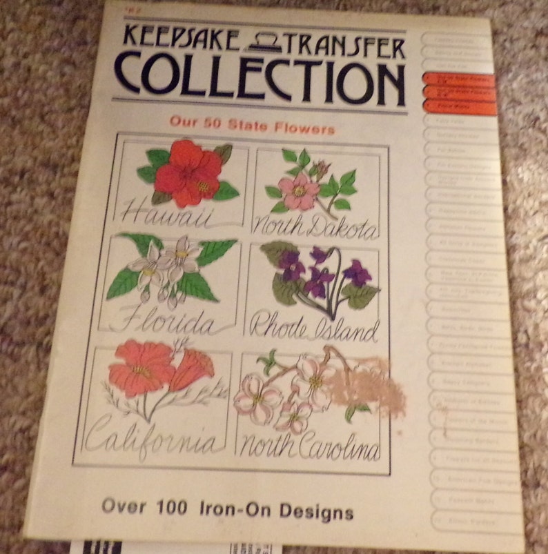50 States Keepsake Transfer Collection Iron-on Designs - Etsy