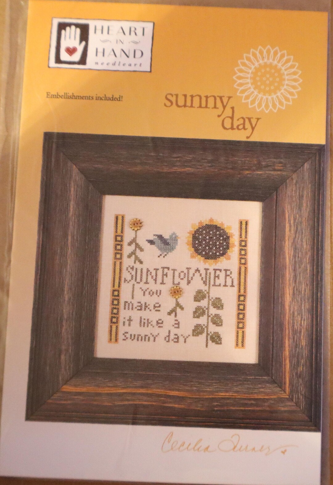 Sunny Day W/ Emb Cross Stitch Chart by Heart in Hand - Etsy