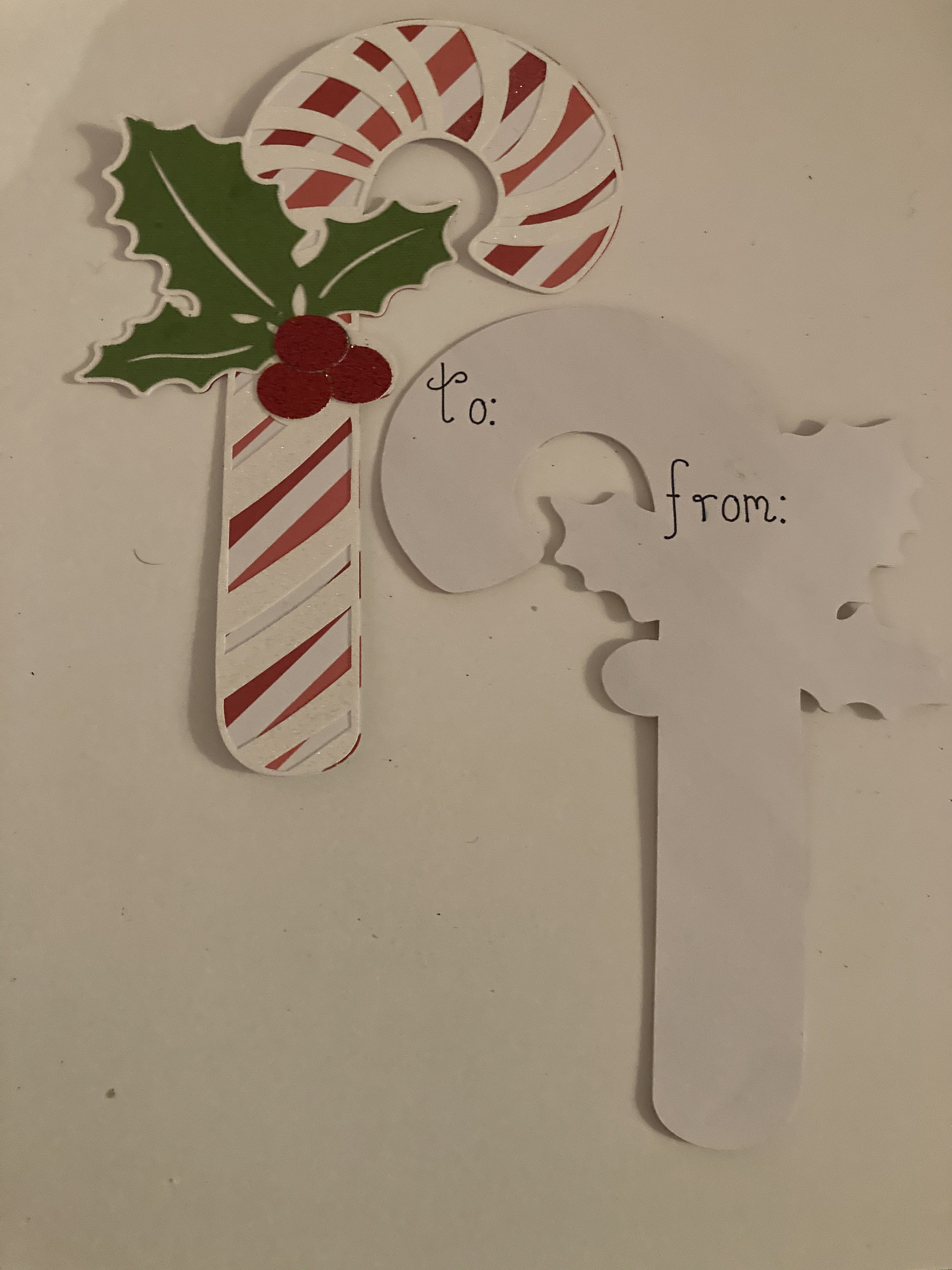 Large Candy Cane Gift Tag - Etsy