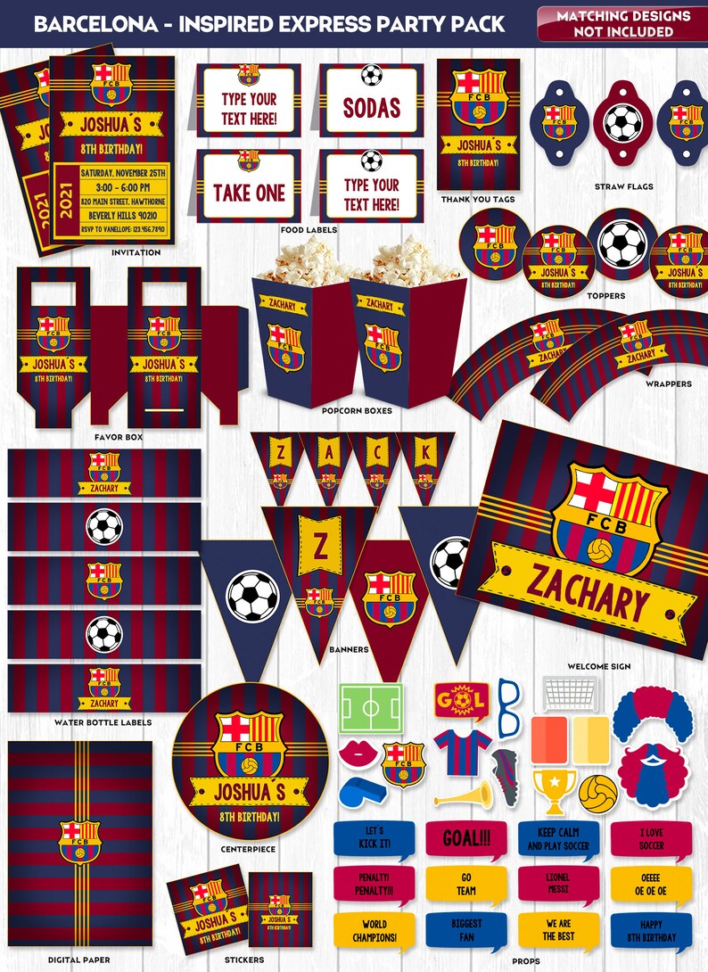 Barcelona Capri Sun Soccer Party Messi Party Sport Birthday - Etsy