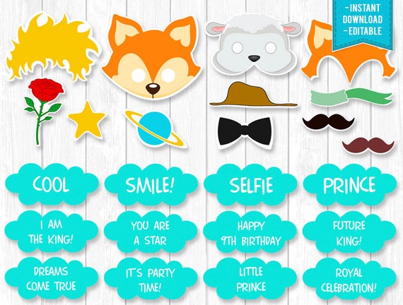 The Little Prince Props Photo Booth Party Birthday Prince - Etsy