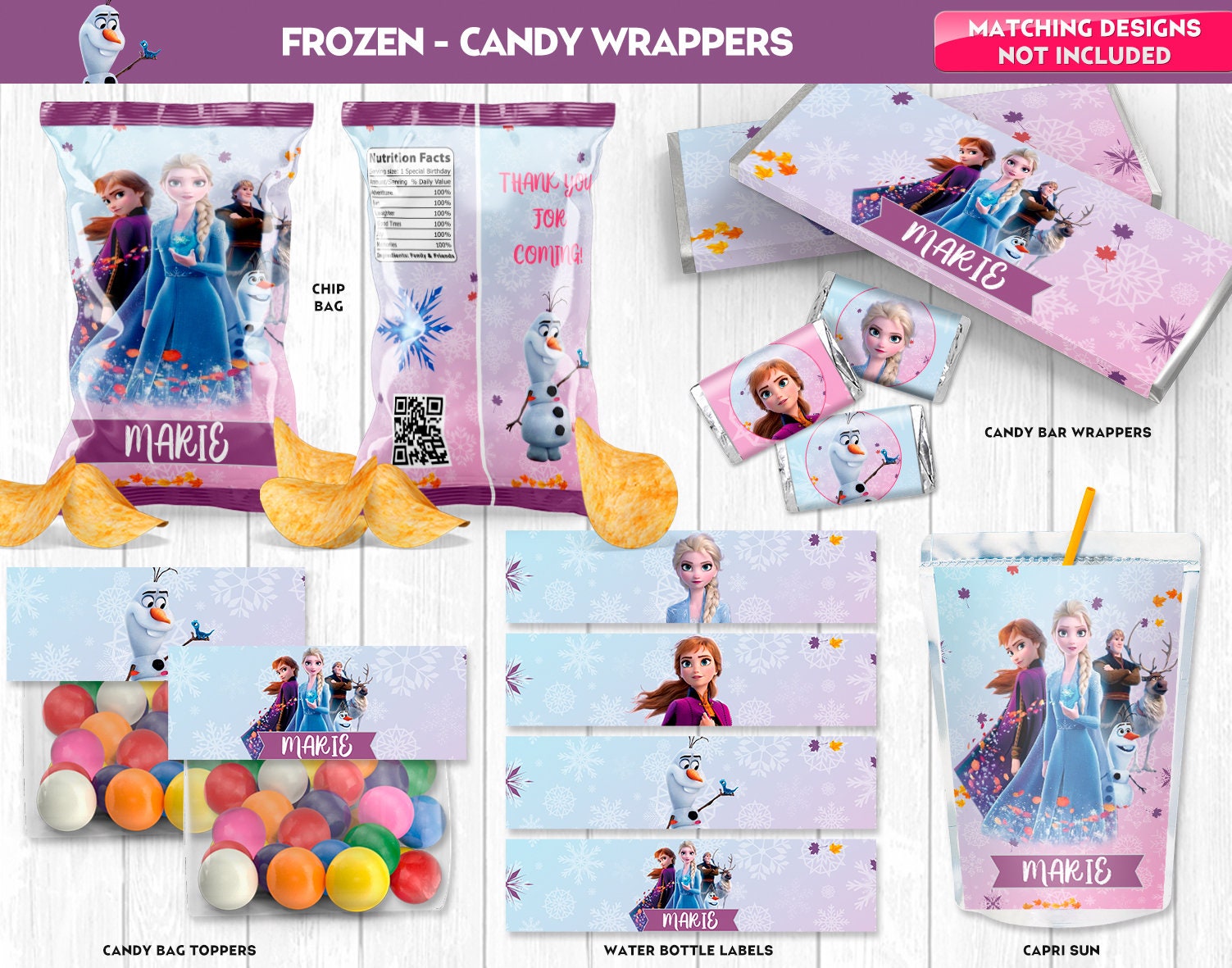 Frozen 2 Food Labels Frozen Decoration Frozen Party Frozen - Etsy España