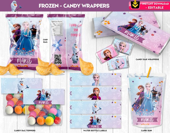 Frozen 2 Candy Wrappers Frozen Label Frozen Party Frozen - Etsy España