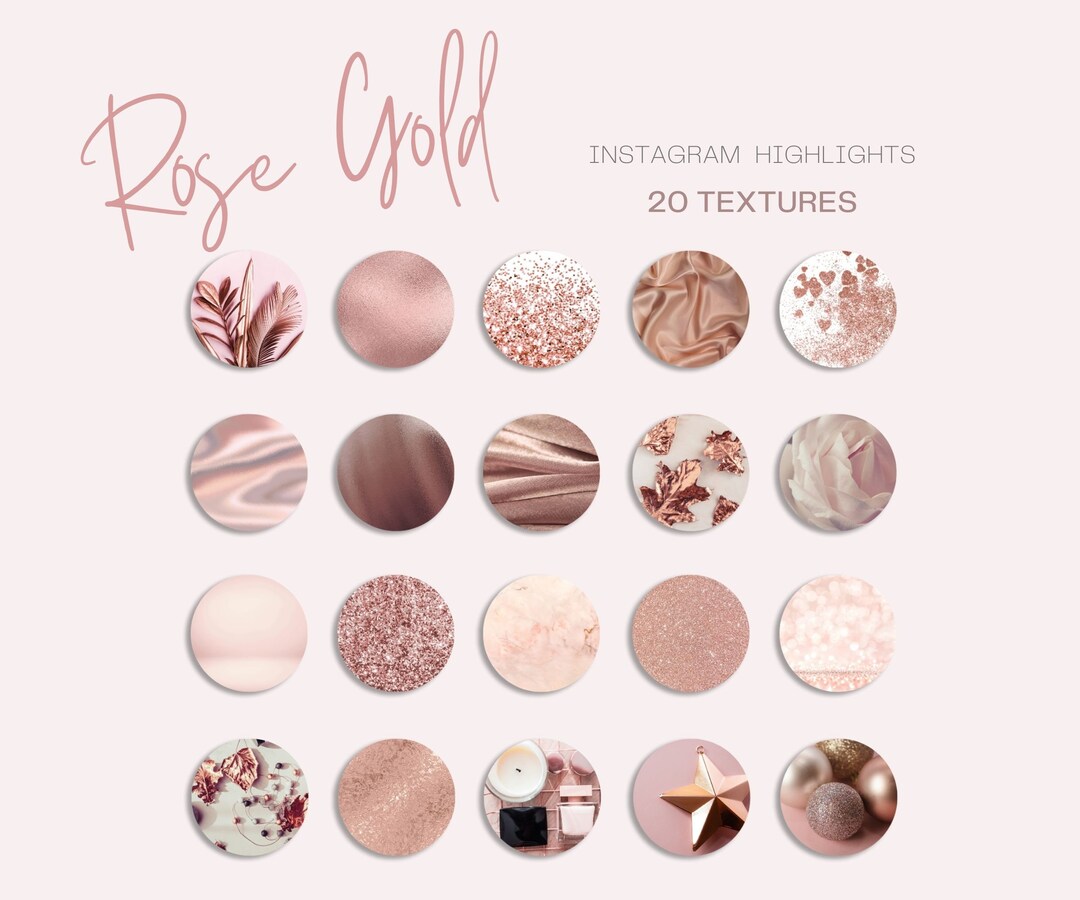 Buy 20 Rose Gold Highlight Textures for Instagram Rose Gold Instagram ...