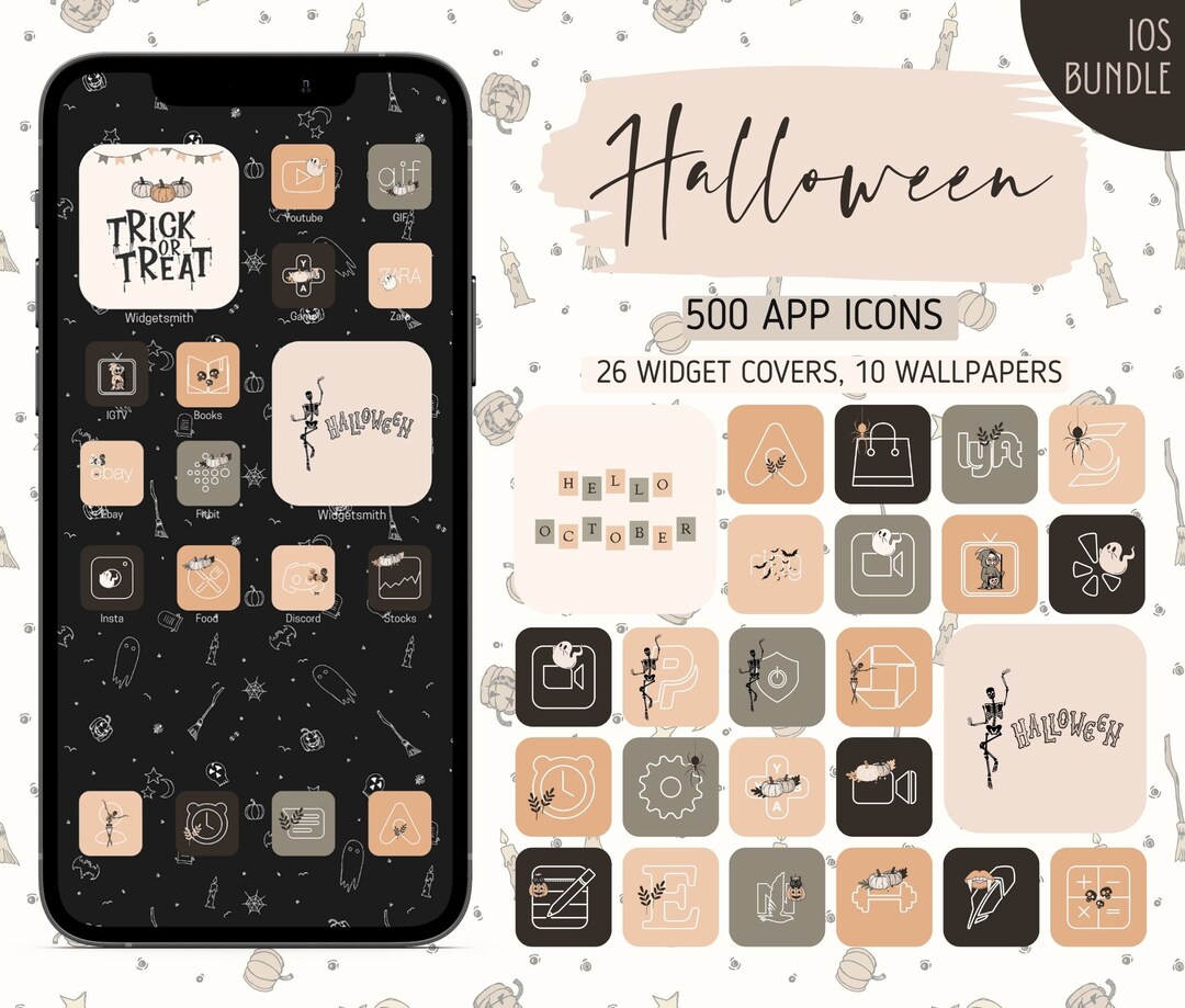 500 Cute Halloween App Icon Pack | Ios App Icons | Halloween Icons ...