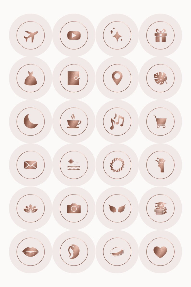 Buy 100 Blush Rose Gold Instagram Highlights and Story Covers Blogger ...