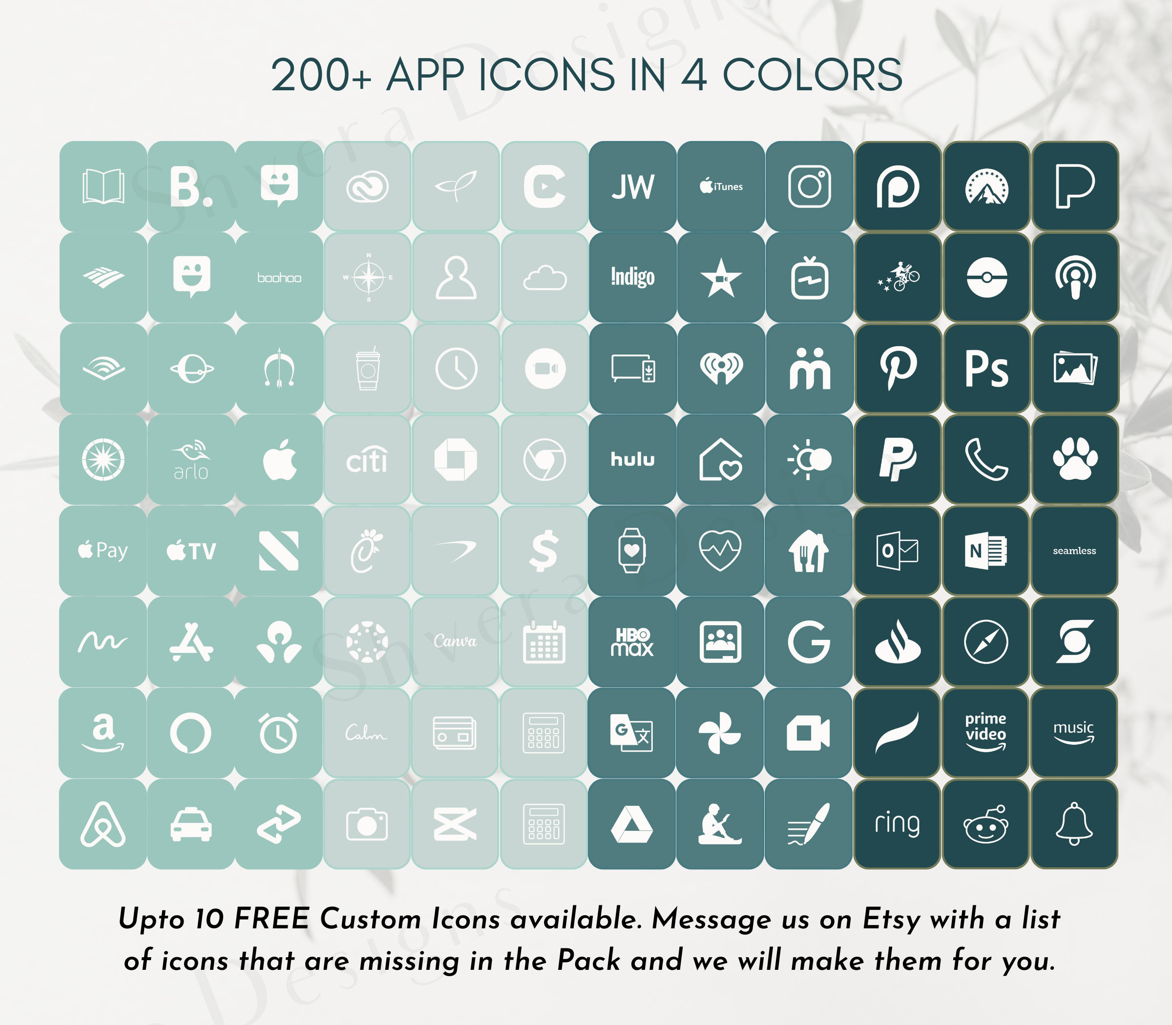 1000 Teal APP ICON PACK for iPhone Customization | Ios 16 | Ios 15 | 12 ...