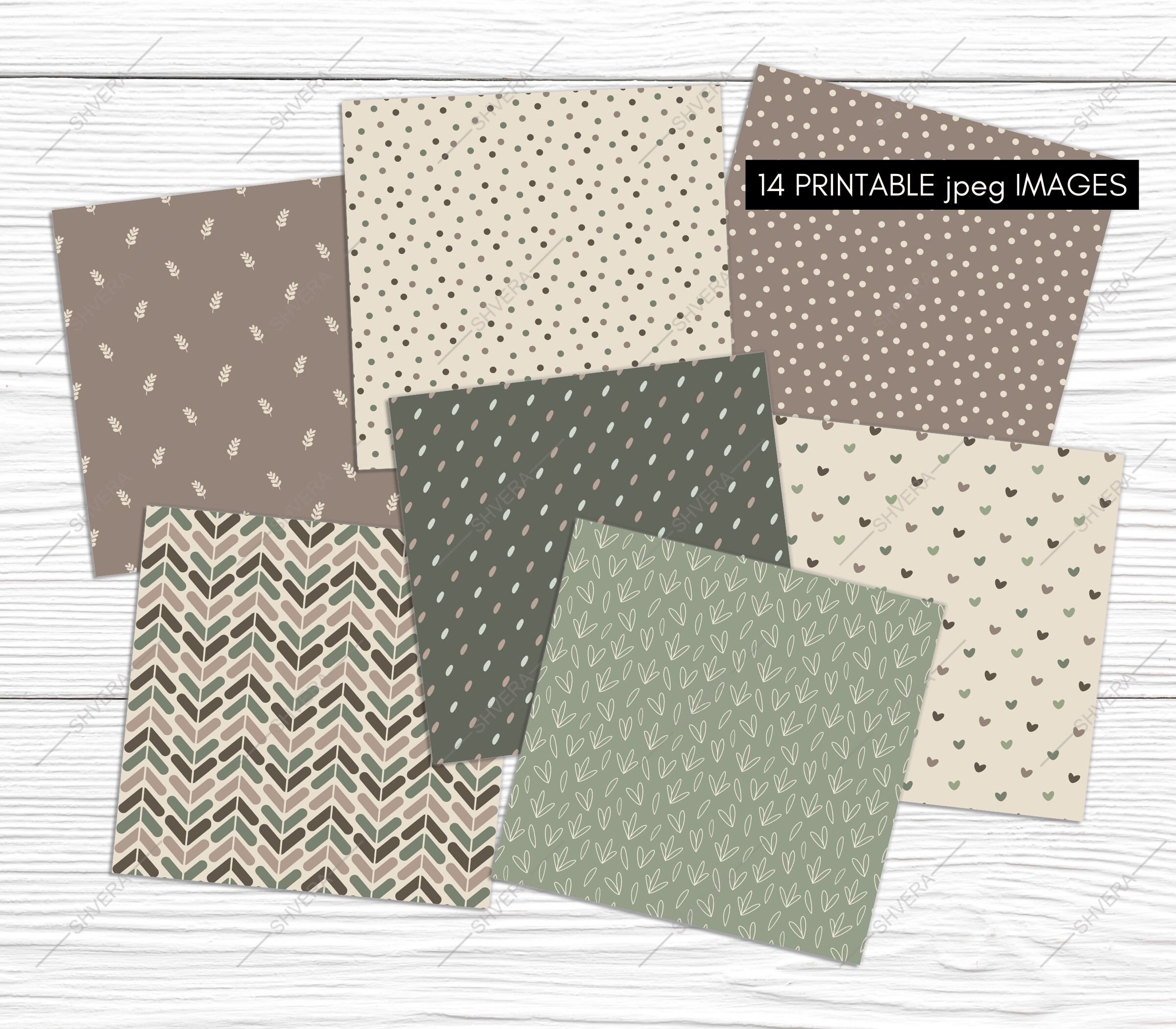 14 Sage Boho Digital Papers Seamless Boho Background, Scrapbook Papers ...