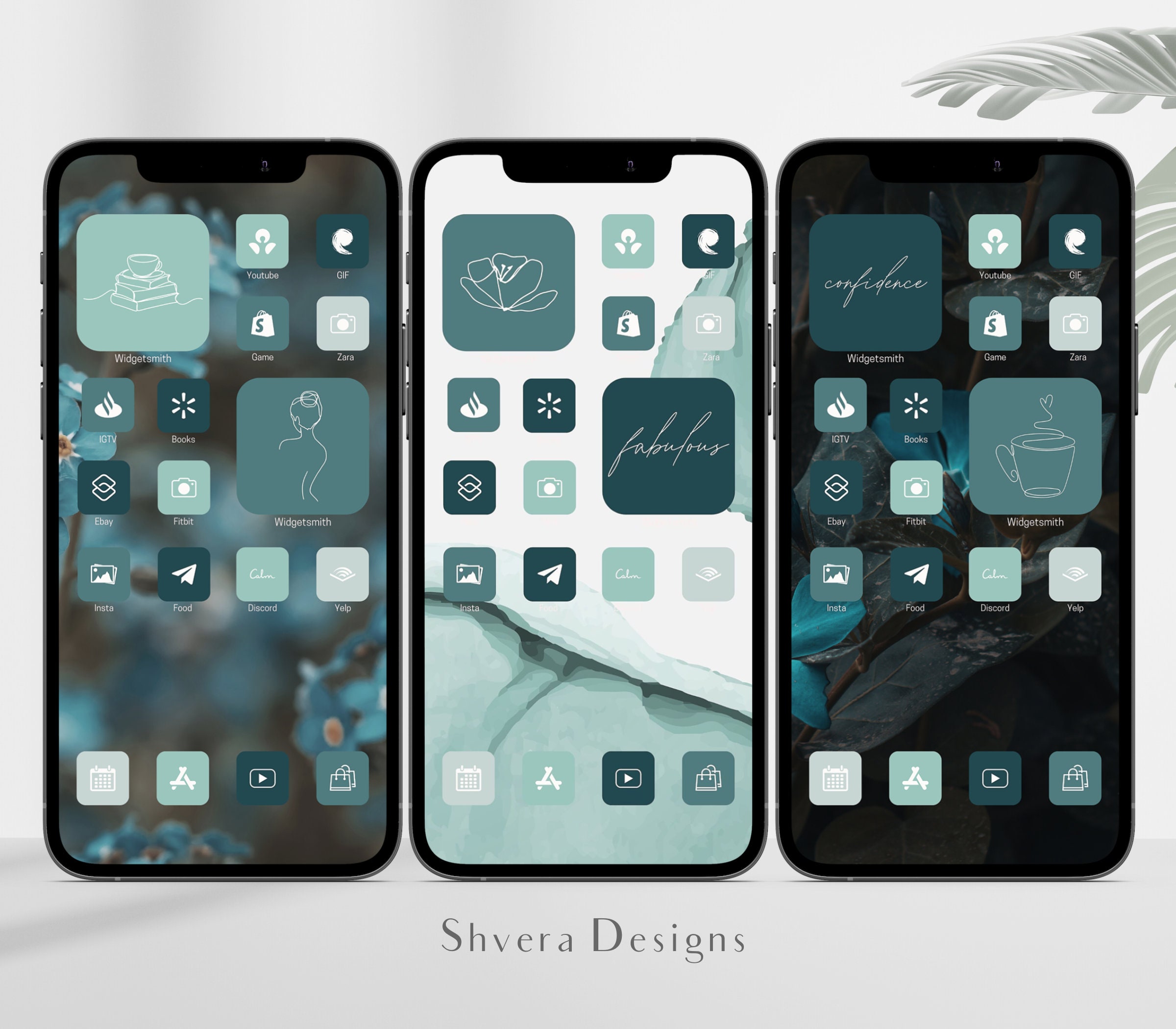 1000 Teal APP ICON PACK for iPhone Customization | Ios 16 | Ios 15 | 12 ...