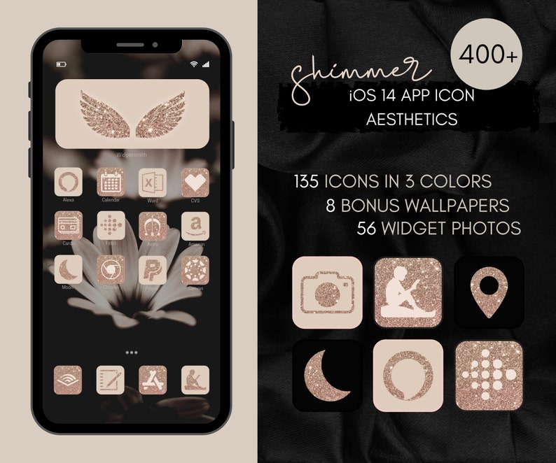 400+ Shimmer App Icons for Ios 14, 54 Widget Quotes and 8 Bonus ...