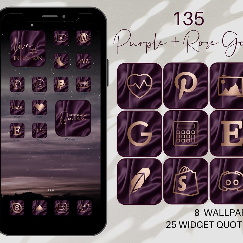 Purple App Icons - Etsy