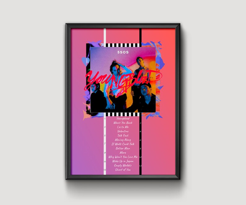 5SOS youngblood Album Print/poster in PASTEL - Etsy UK