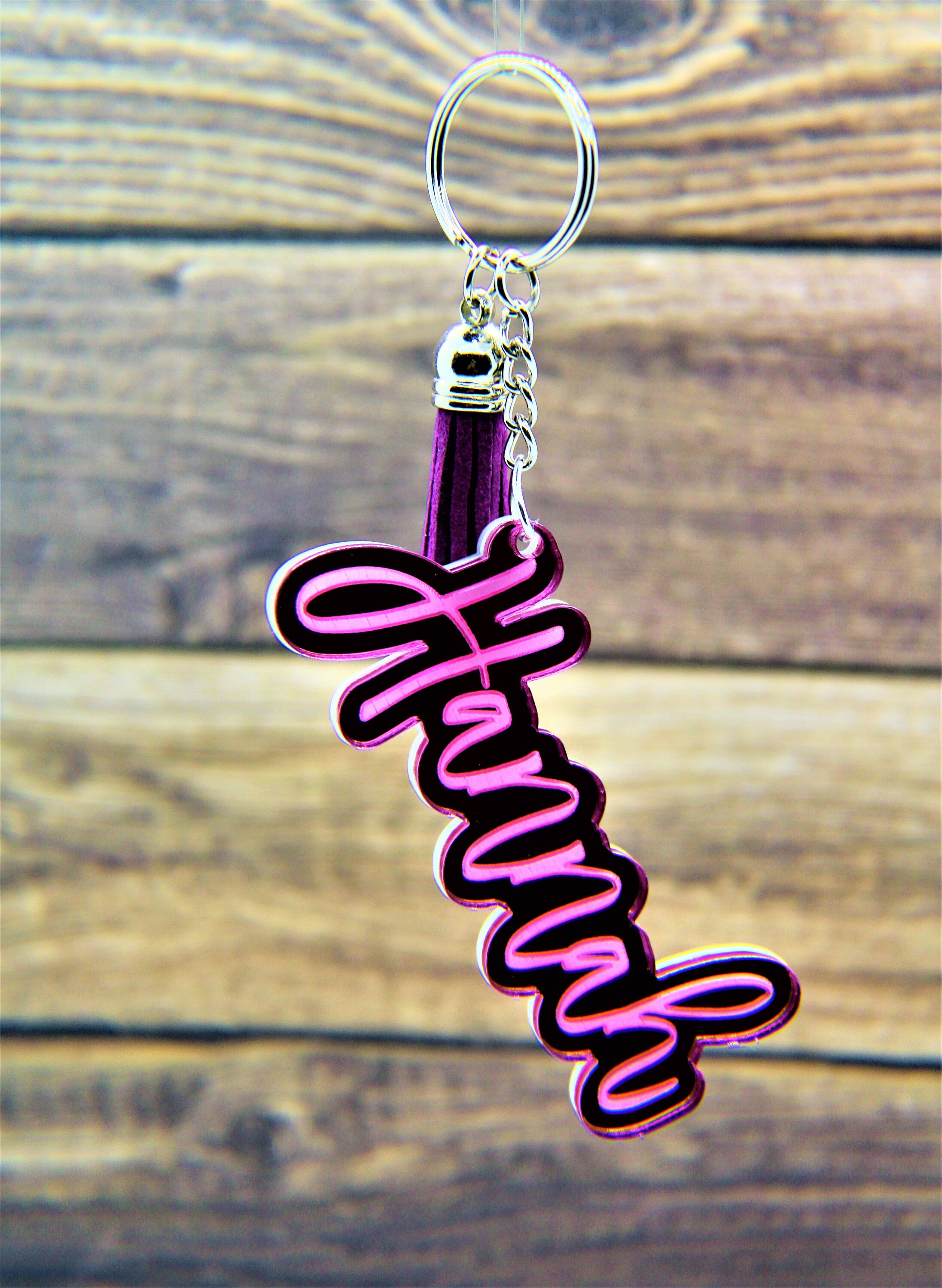 Mirrored Acrylic Keychains Acrylic Keychains Name - Etsy