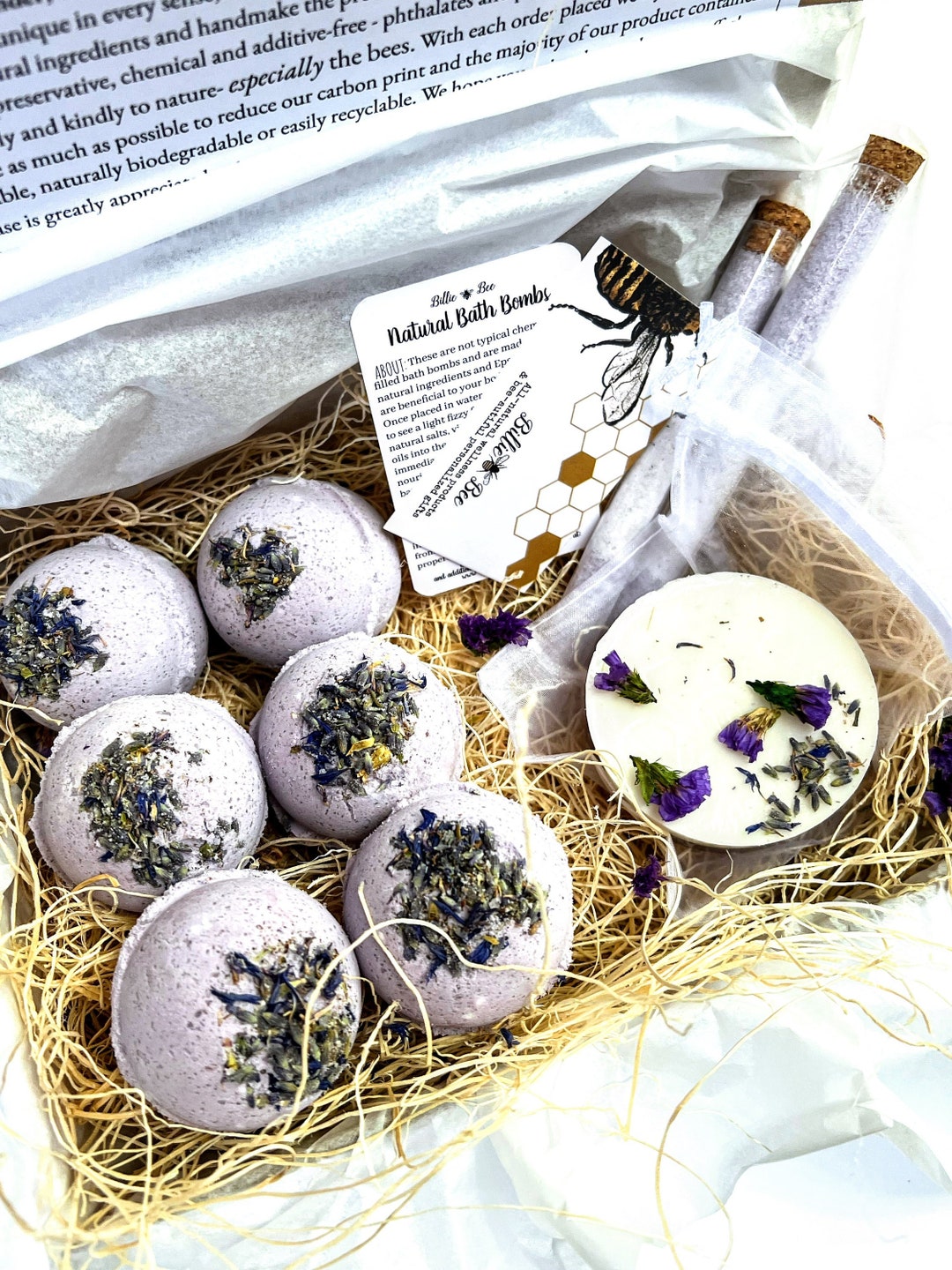 Natural Bath Bomb Box Bath Bomb Gift Set Bath Bombs Organic Spa Gift ...