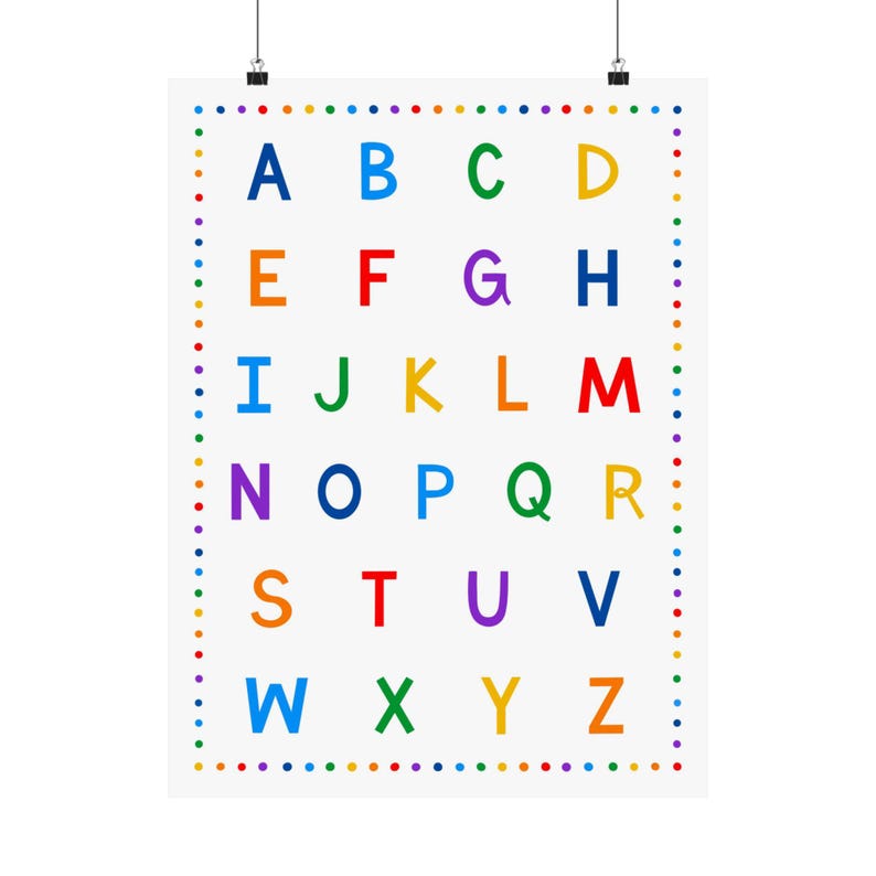 Colorful Alphabet Poster for Kids' Rooms, Educational Decor, Learning ...