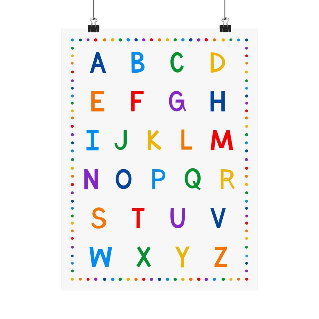 Colorful Alphabet Poster for Kids' Rooms, Educational Decor, Learning ...