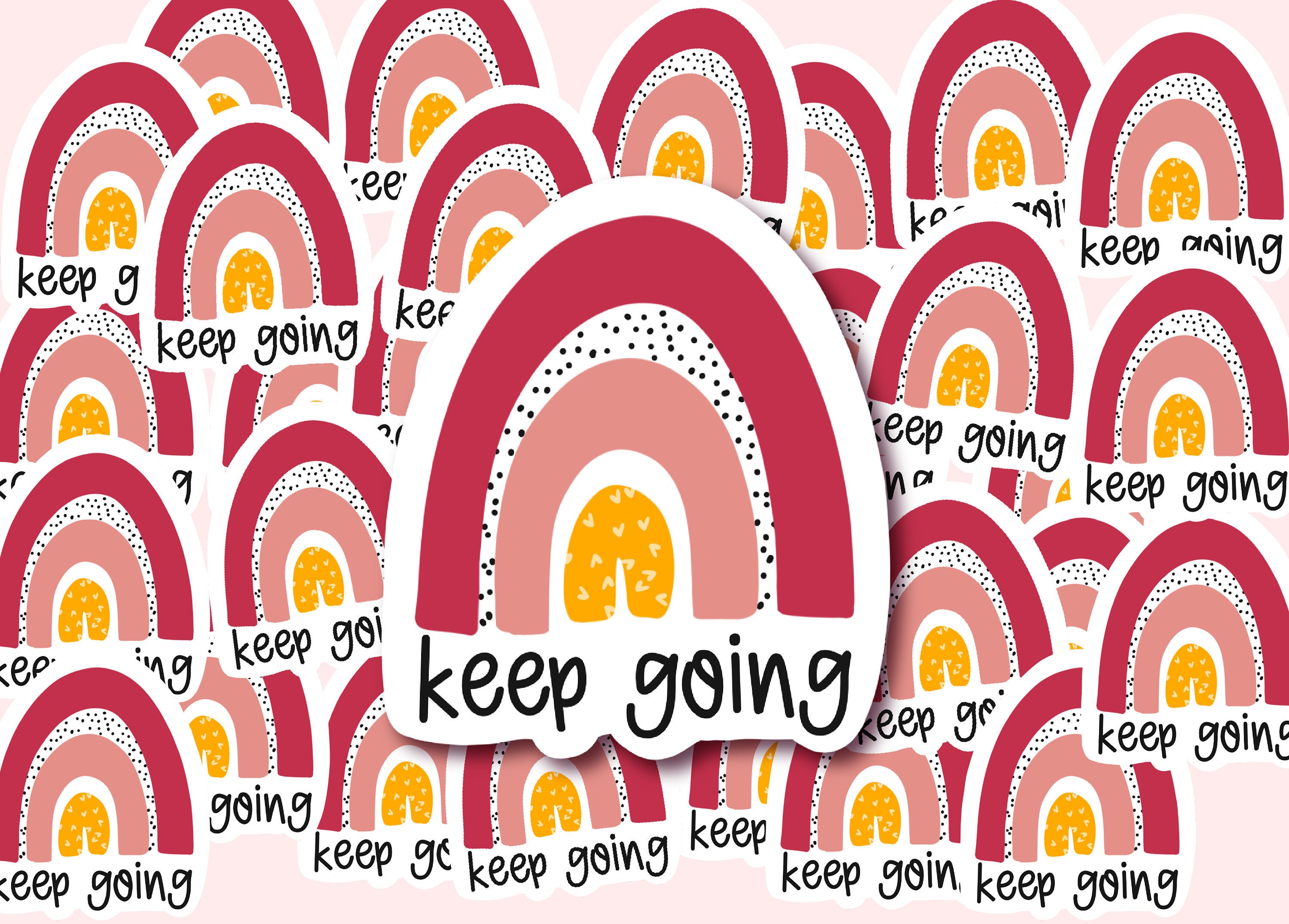 Keep Going Rainbow Vinyl Sticker Cute Stickers Laptop Stickers Journal ...