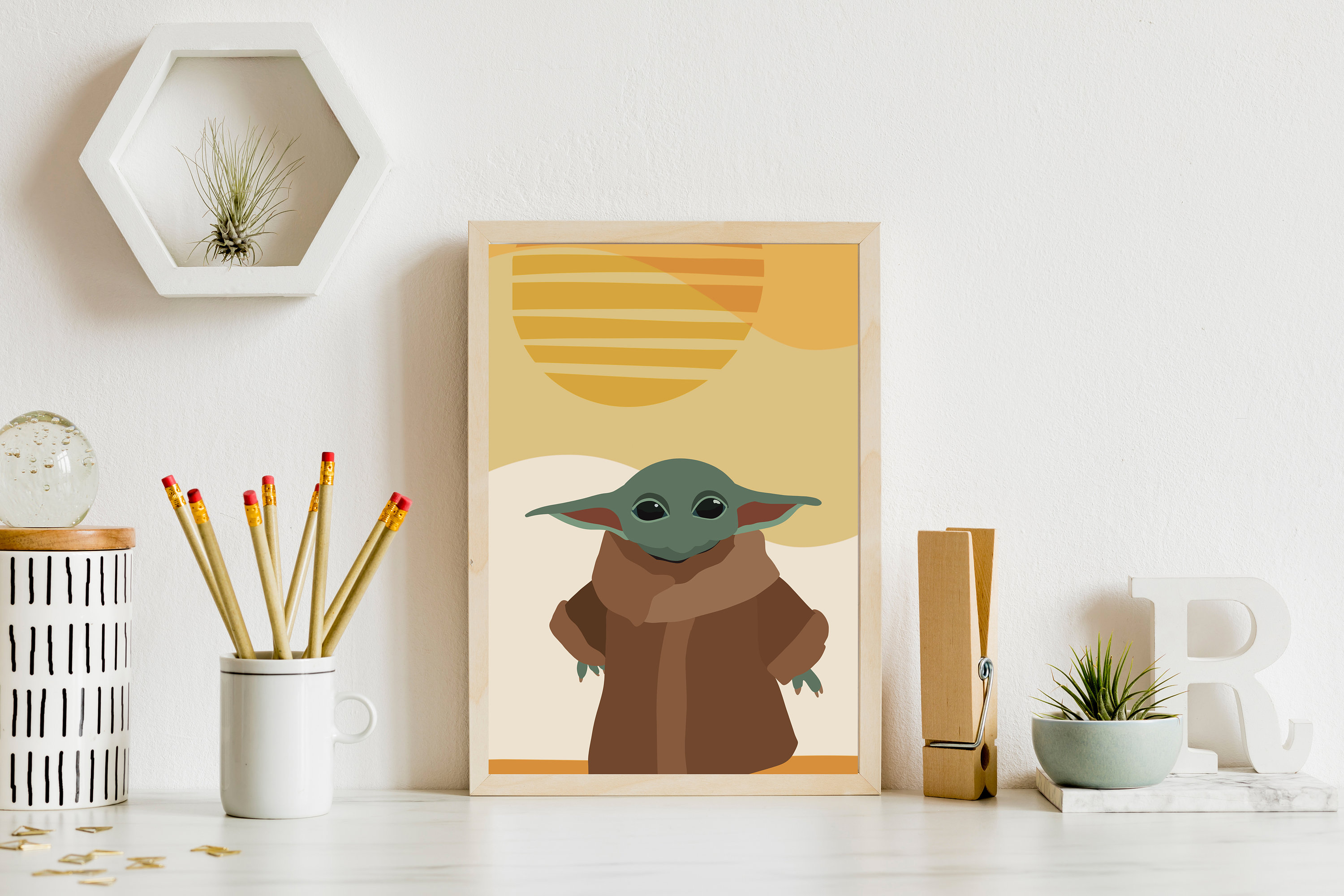 The Mandalorian, Baby Yoda, Disney Plus, Home Art Print, Free Delivery ...