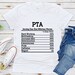PTA Nutrition Facts Shirt, PTA Appreciation Gifts, Custom Crewneck ...