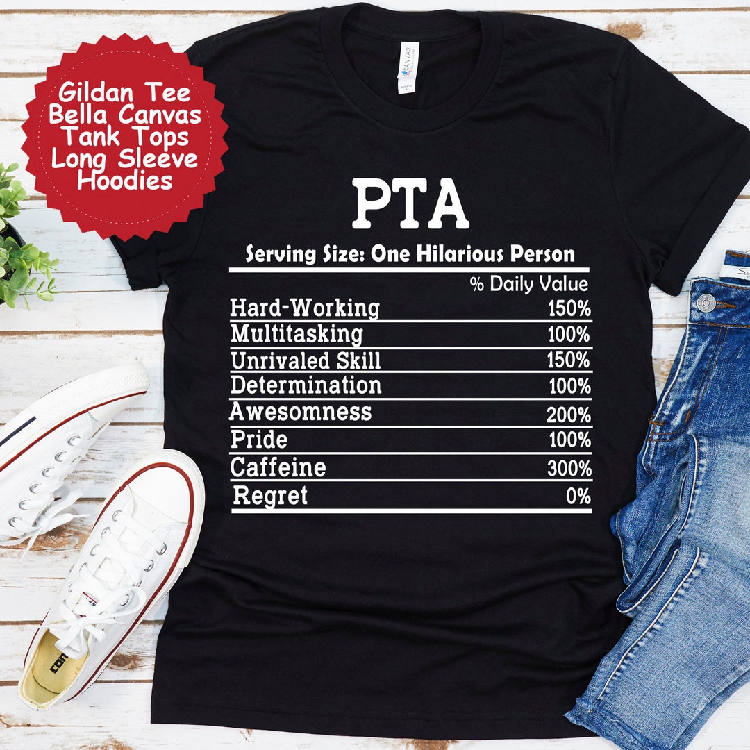 PTA Nutrition Facts Shirt, PTA Appreciation Gifts, Custom Crewneck ...