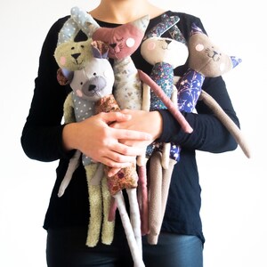 Cat Sewing Pattern and Tutorial , DIY Project, Animal Plushie Pattern ...