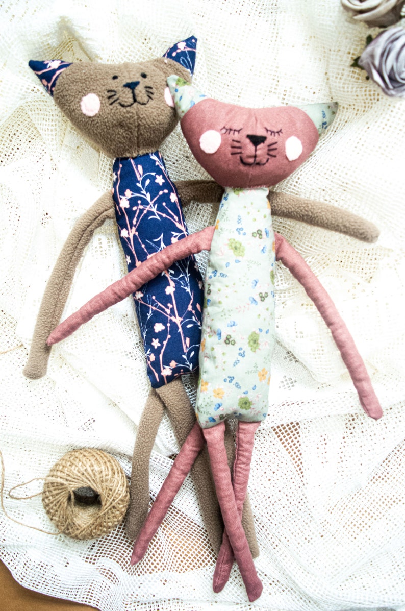 Cat Sewing Pattern and Tutorial , DIY Project, Animal Plushie Pattern ...