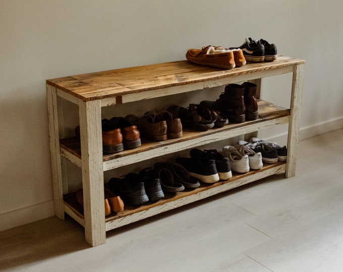 Shoe Rack | Shoe Organizer | No Assembly Required | Entryway Bench ...
