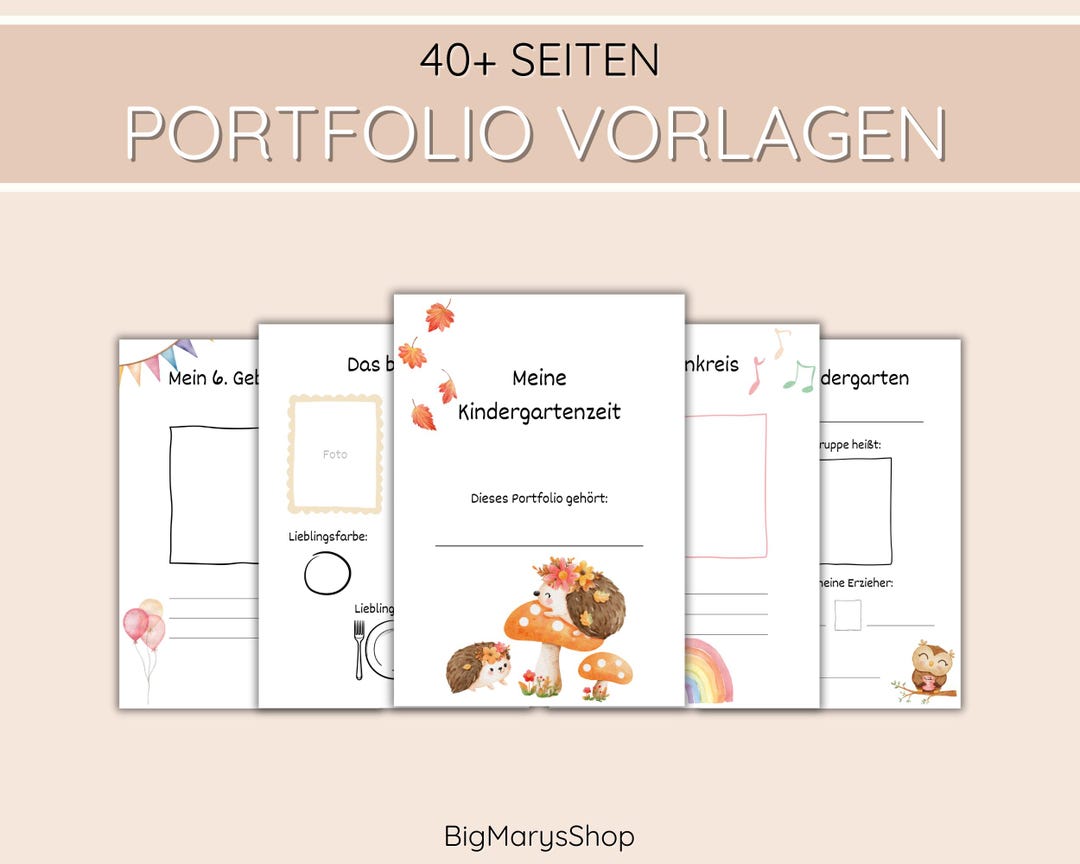 Kindergarten Portfolio Templates PDF | 40-page Digital Portfolio ...