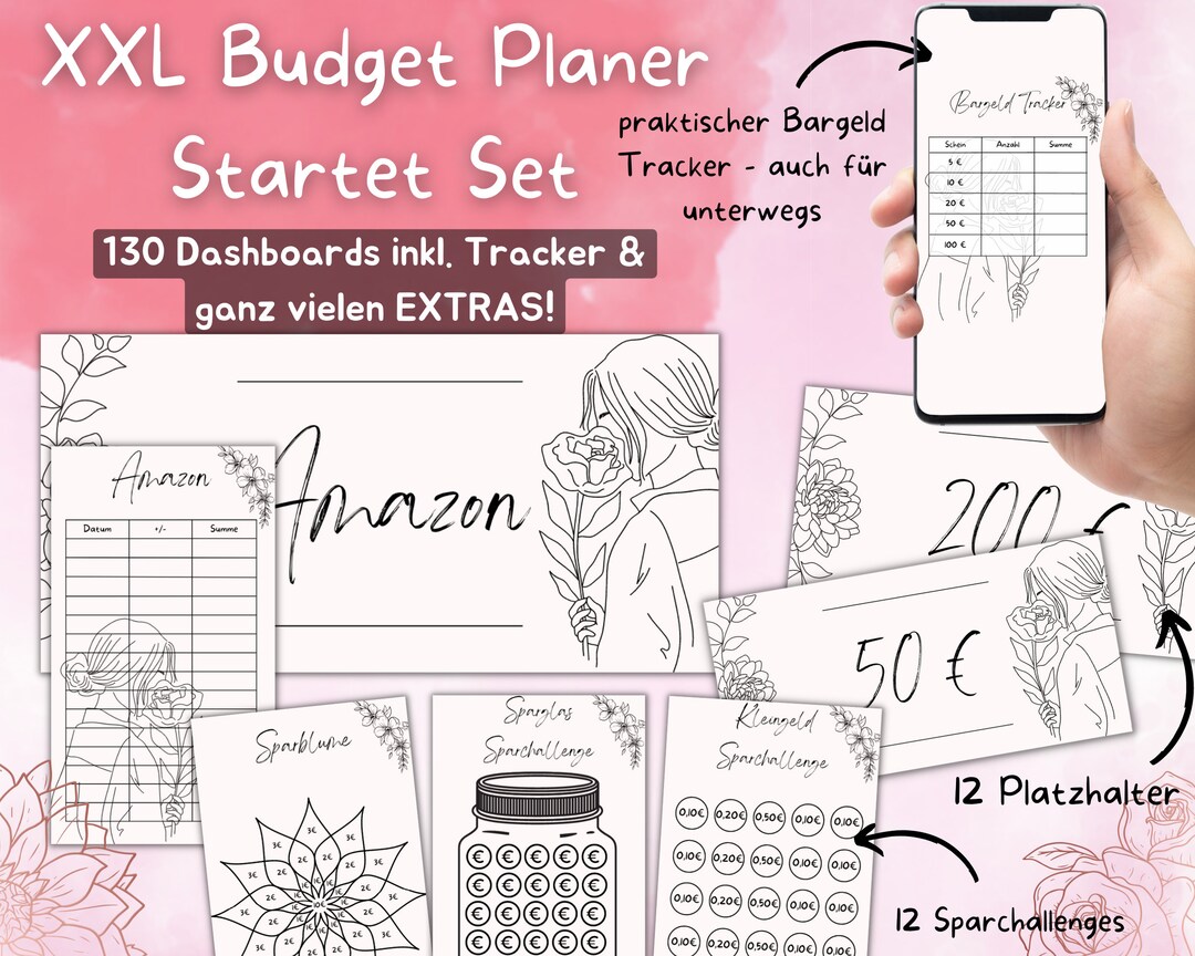 Budget Planner XXL Starter Set, 130 Cover Sheets + Budget Sheet ...