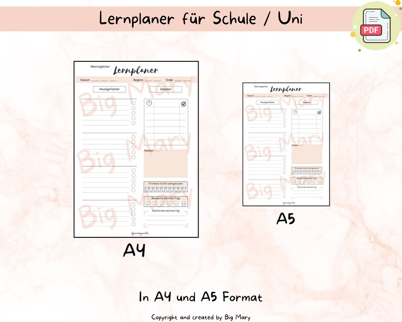 Lernplaner , digitale Lernvorlage, Uniplaner, Lernchallenge, Schule ...