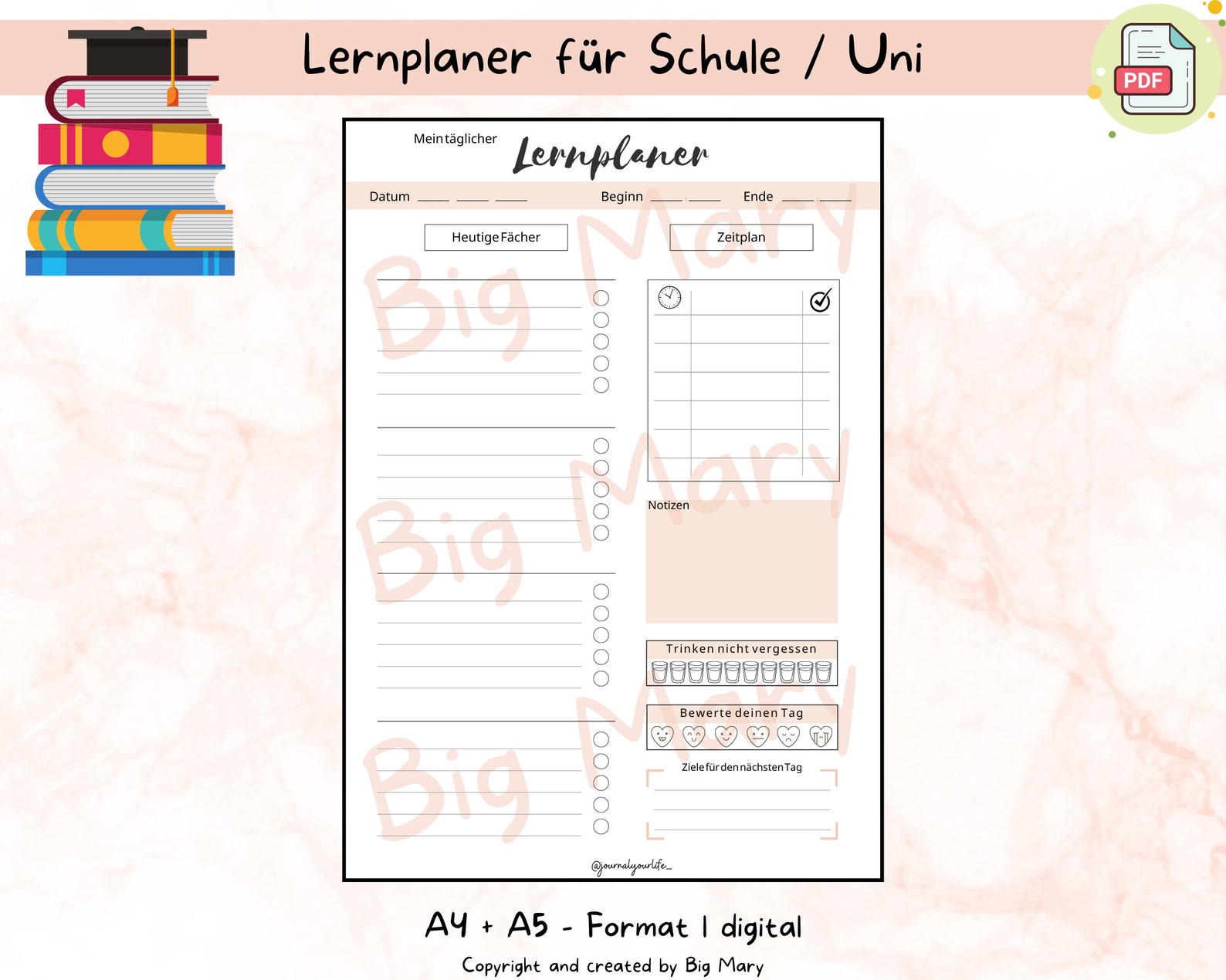 Lernplaner , digitale Lernvorlage, Uniplaner, Lernchallenge, Schule ...