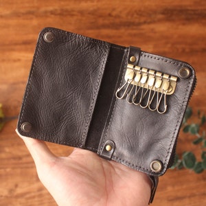 Black Leather Key Wallet for Men Key Holder Key Case Vintage - Etsy